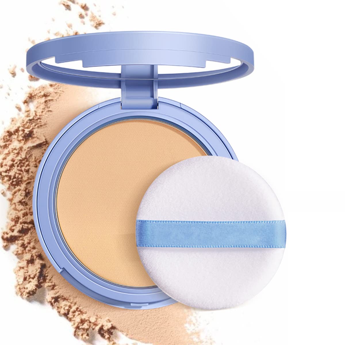 Oil Control Face Pressed Powder,Face Pressed Powder, Matte Smooth Setting Powder Makeup,Waterproof Long Lasting Finishing Powder (02-NATURAL BEIGE)