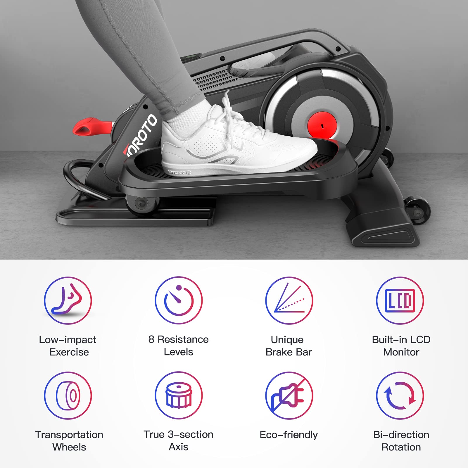 JOROTO Seated Mini Desk Elliptical, Under Desk Bike Pedal Exerciser for Home Office, Desk Cycle Exerciser (Model: ME12)