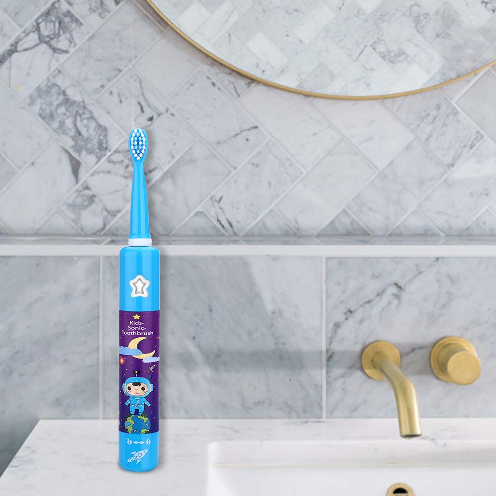 OJV 8620 Musical Electric Toothbrushes for Kids Children (Bule+Pink)