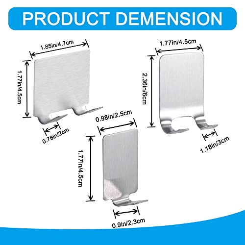 VENGABY 12 Pack Razor Holder for Shower, Shaver Hook Hanger Stand, Heavy Duty Self Adhesive Hooks, Stainless Steel Utility Towel Hook Bathroom Kitchen Organizer for Robe Towel Bathrobe Coat