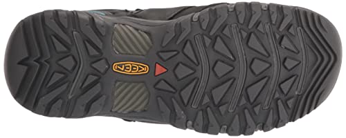 KEEN Women's Ridge Flex Low Height Waterproof Hiking Boots, Raven/Porcelain, 7.5