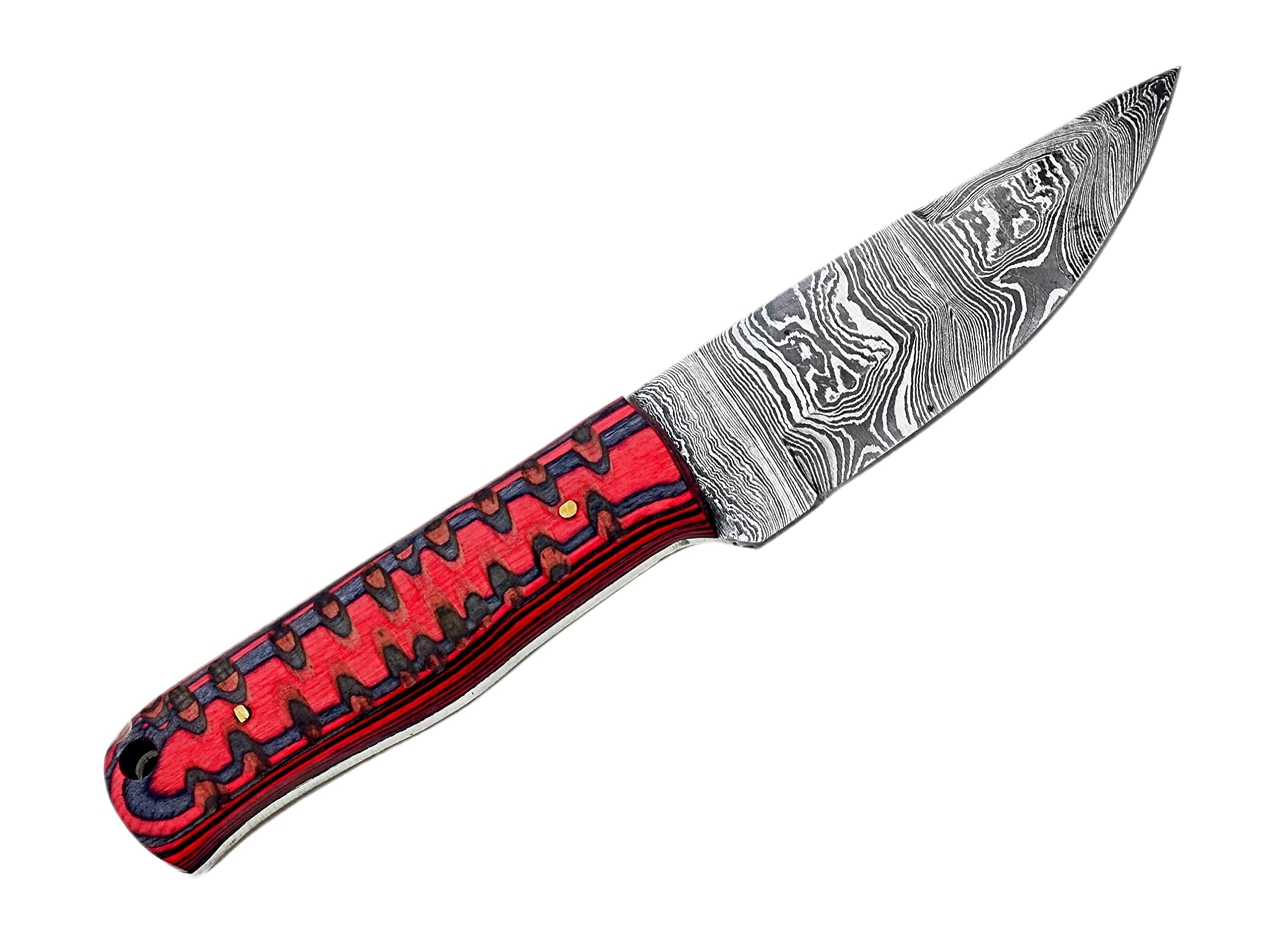 ONEHOPE BLADES Handmade Damascus Steel Skinner With Leather Sheath, 8 inches Fixed Blade Survival Hand Forged Hunting Camping & Skinning Knife