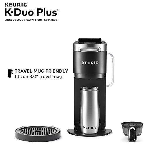 Keurig K-Duo Plus Coffee Maker, Single Serve and 12-Cup Carafe Drip Coffee Brewer, Black + Starbucks K-Cup Coffee Pods β Blonde, Medium & Dark Roast Variety β 1 Box (40 Pods Total)