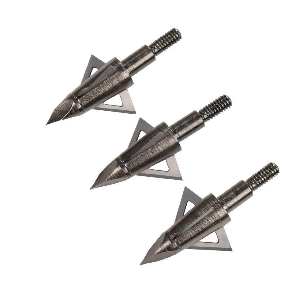Hunter Ian Archery Broadheads 100 Grain Bowhunting Arrow Head 3 Fixed Blades 12 Pack for Crossbows Recurve Compound Bow Arrows