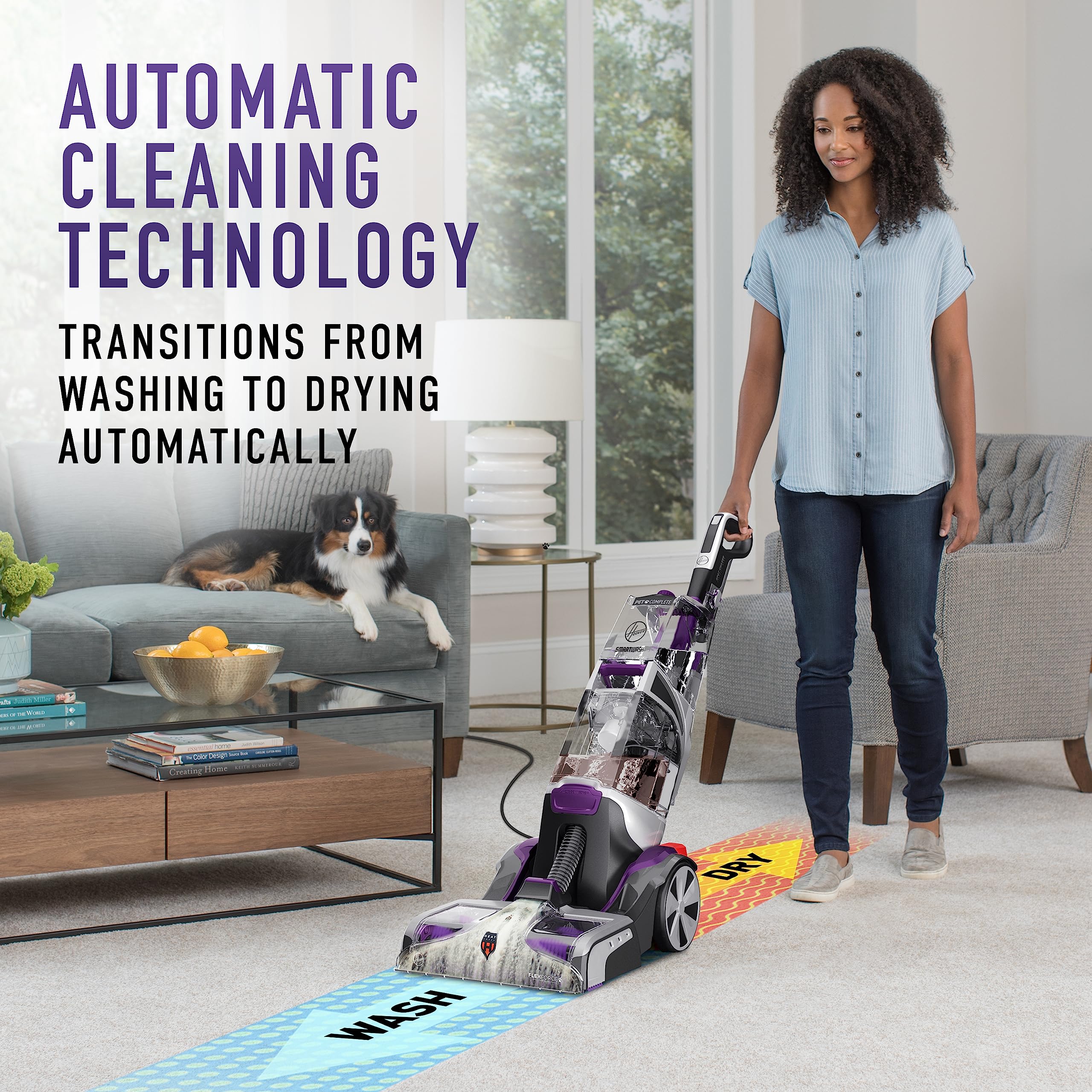 Hoover SmartWash Automatic Carpet Cleaner Spot Chaser Stain Remover Wand & Paws & Claws Deep Cleaning Carpet Shampoo & Oxy Deep Cleaning Carpet Shampoo