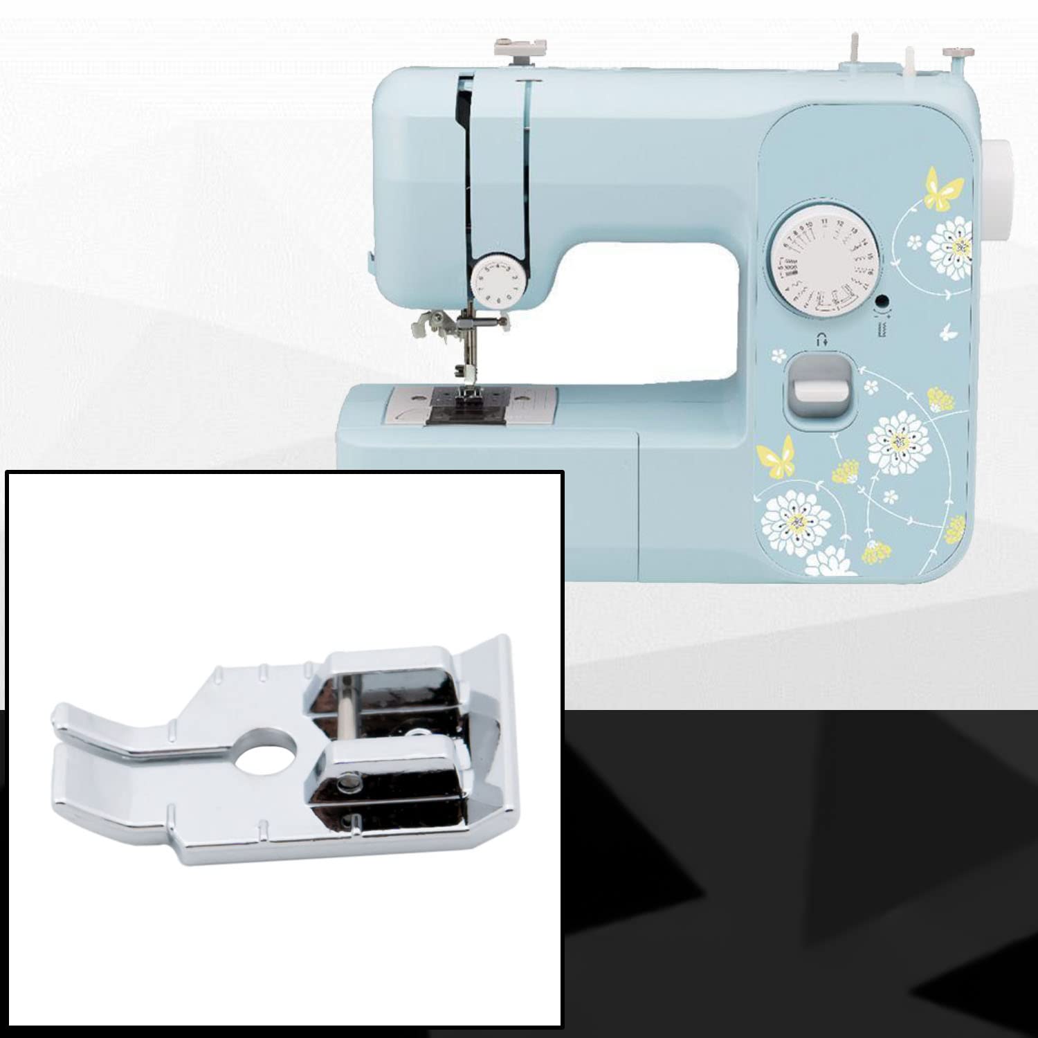 Homstco 1/4 inch Quilting Presser Foot, 2 PCS for Babylock, Brother, Elna, Simplicity, Singer and Most Low Shank Sewing Machine, HA8914