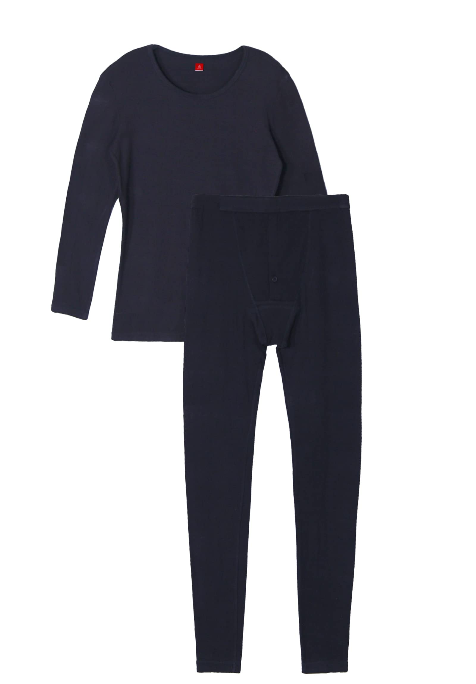 Men Cotton Thermal Underwear, Winter Warm Soft Comfy Long Johns Set Base Layer Pajamas Set(XL,A-Royal Blue)