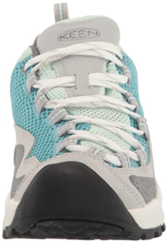 KEEN Women's Wasatch Crest Vent Breathable Hiking Sneakers, Porcelain/Blue Glass, 8