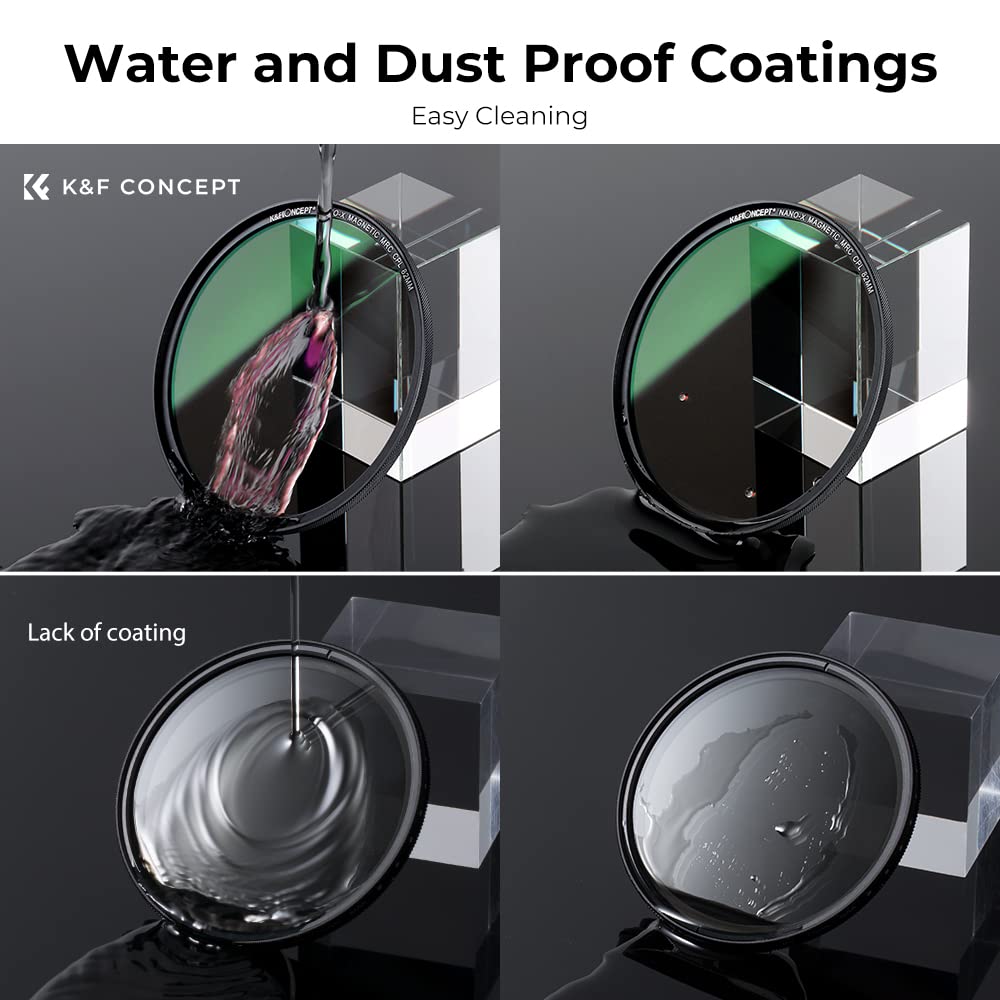 K&F Concept Magnetic 82mm Circular Polarizers Filter (Magnetic Polarizing Filter + Magnetic Basic Ring + Lens Cap) with 28 Multi-Layer Coatings CPL Filter for Camera Lens (Nano-X Series)