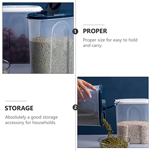 UPKOCH 2pcs Sealed Flours Storage Bucket Dispensers Fruit Kitchen Flour and Out Snacks Can White Canister Snack Grain Grains Pantry Cereal Rice Plastic Sugar Tank Food Dry Blue