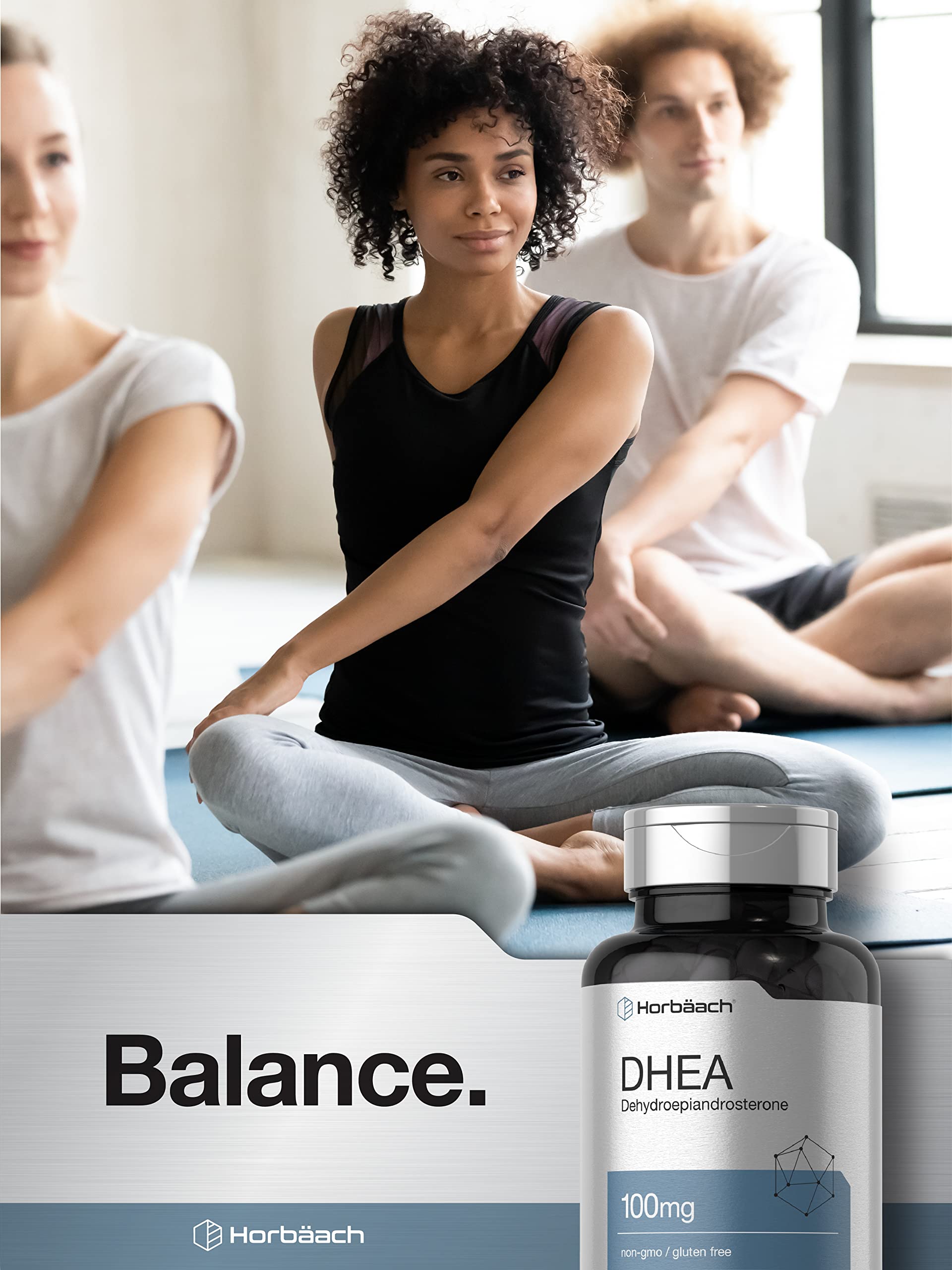 Horbäach DHEA 100mg | 200 Capsules | Non-GMO, Gluten Free Supplement