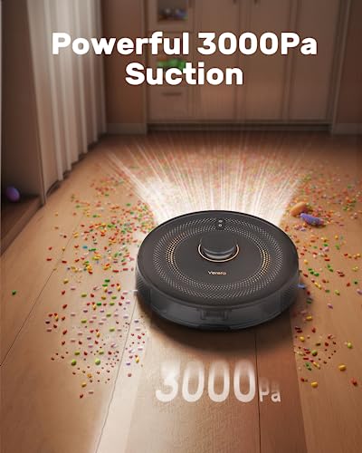 Verefa Robot Vacuum Self Emptying, Up to 70-Day Capacity, LiDAR Navigation, Robot Vacuum 270 Mins Runtime, 3000Pa Suction, Smart Mapping, Carpet Detection, Works with App & Alexa, Ideal for Carpet