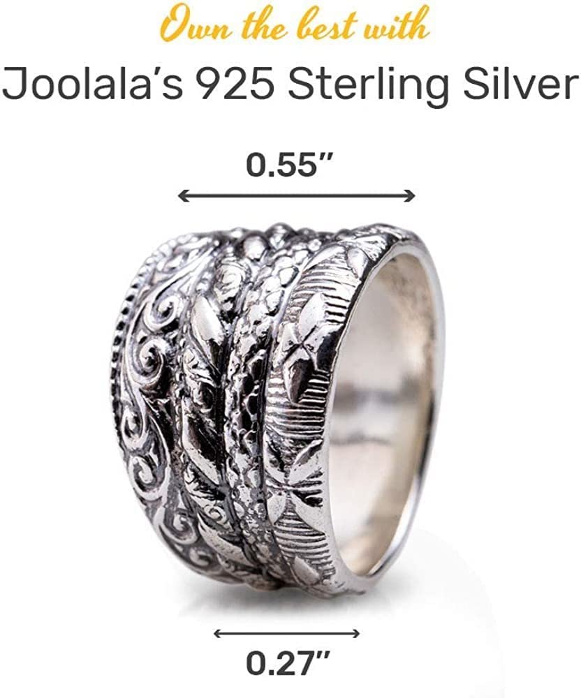 Joolala Fairytell Four Element Design Fashion Twirl Ring in 925 Sterling Silver β Anniversary Band for Women, Size 6