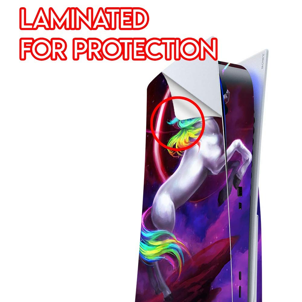 ITS A Skin Skins Compatible with Sony Playstation 5 Console Disc Edition - Protective Decal Overlay Stickers wrap Cover - Unicorn Rainbows Space