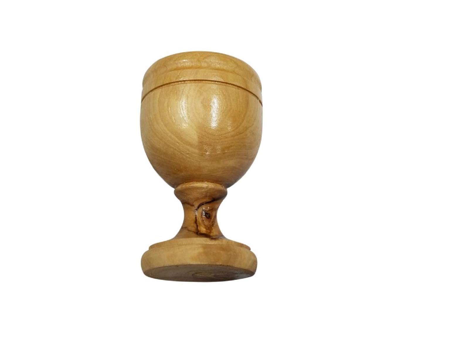 LION OF JUDAH MARKET Communion Holy Land Wine Cup Chalice Olive Wood Goblet (2.75 inches)