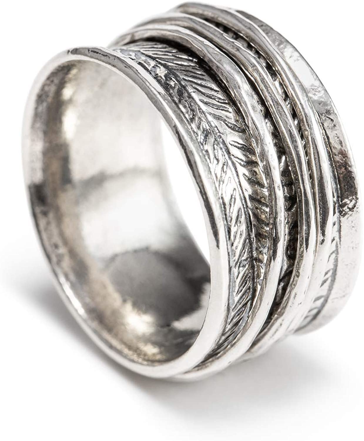 Joolala Spinning Band 925 Sterling Silver Women’s Ring Elegant Stylish Design – Various Models – Gorgeous Oxidized Finish – Ideal Promise Ring, Everyday, Anniversary (7)