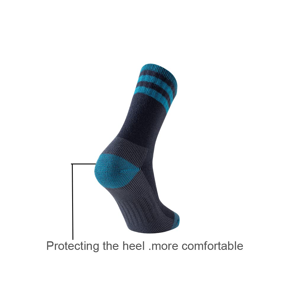 LTYRR Wool Socks for Men 70% Merino Warm Thermal Boot Socks Breathable 1Pairs Sky blue black