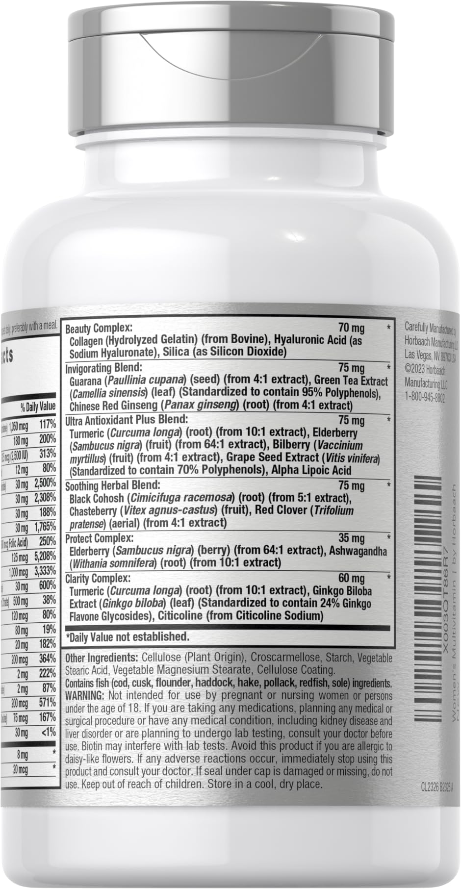 Horbäach Women's Multivitamin 50 Plus | 60 Coated Caplets | Advanced Vitamin Formula | Non-GMO & Gluten Free Supplement