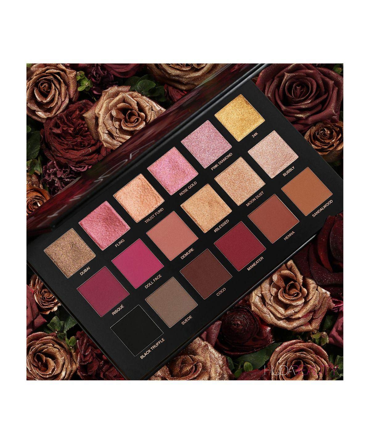HUDA BEAUTY Rose Gold REMASTERED Eyeshadow Palette with samples 100% Authentic