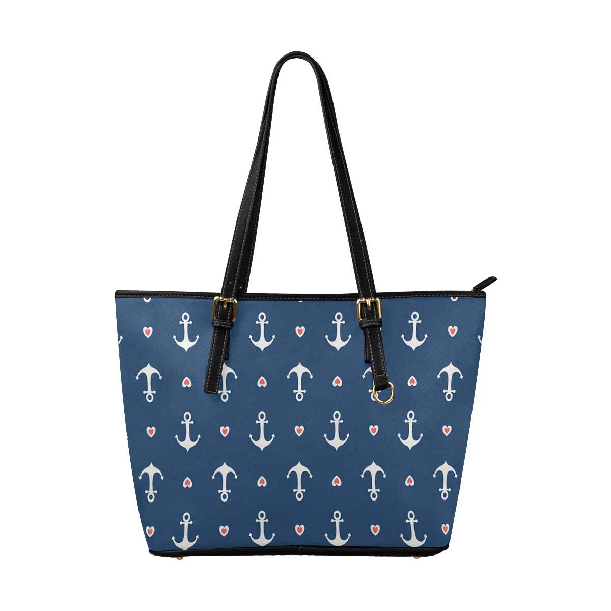 InterestPrint Anchors with Cute Hearts Women Totes Top Handle HandBags PU Leather Purse