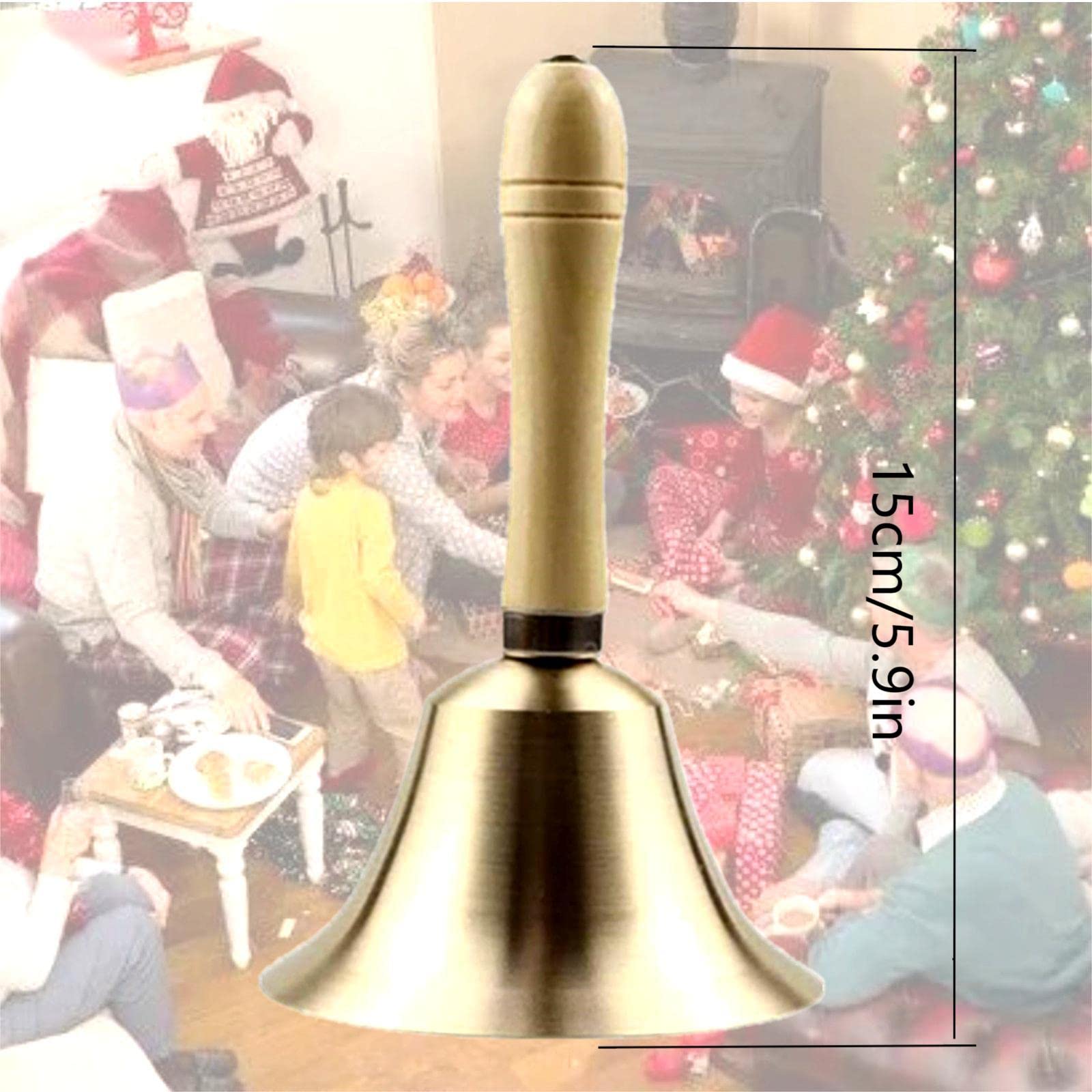 Large Solid Bell Hand Held Service Call Bell Polished Brass Finish Desktop Home Office Hand Held Call Bell