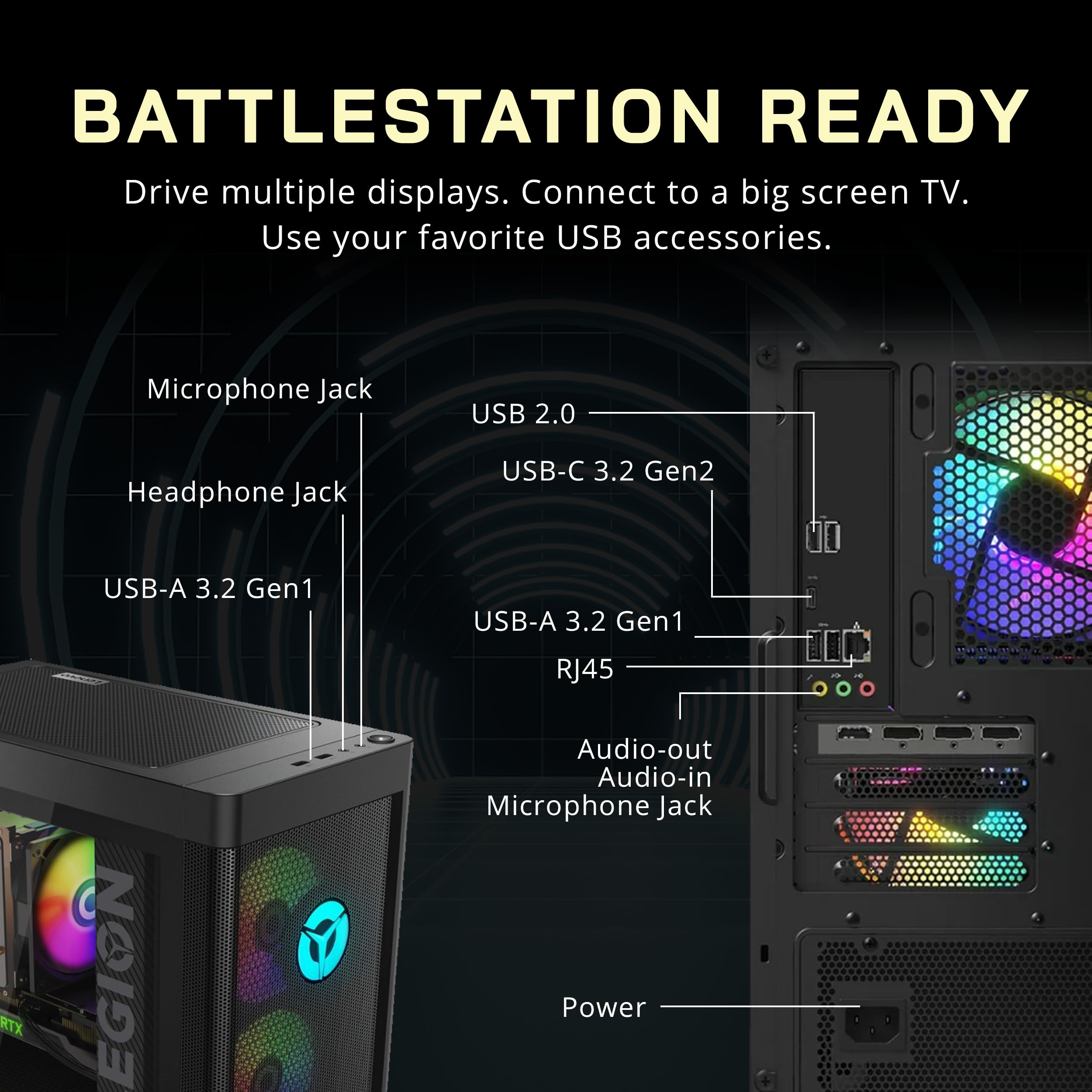 LENOVO Legion 5i Tower Gen 7 Gaming Desktop, Intel Core i7-12700 Processor, 64GB DDR5 RAM, 2TB PCIe SSD + 4TB HDD, NVIDIA GeForce RTX 3060 12G DDR6, Win 11 Pro, Black, 32GB Hotface USB Card