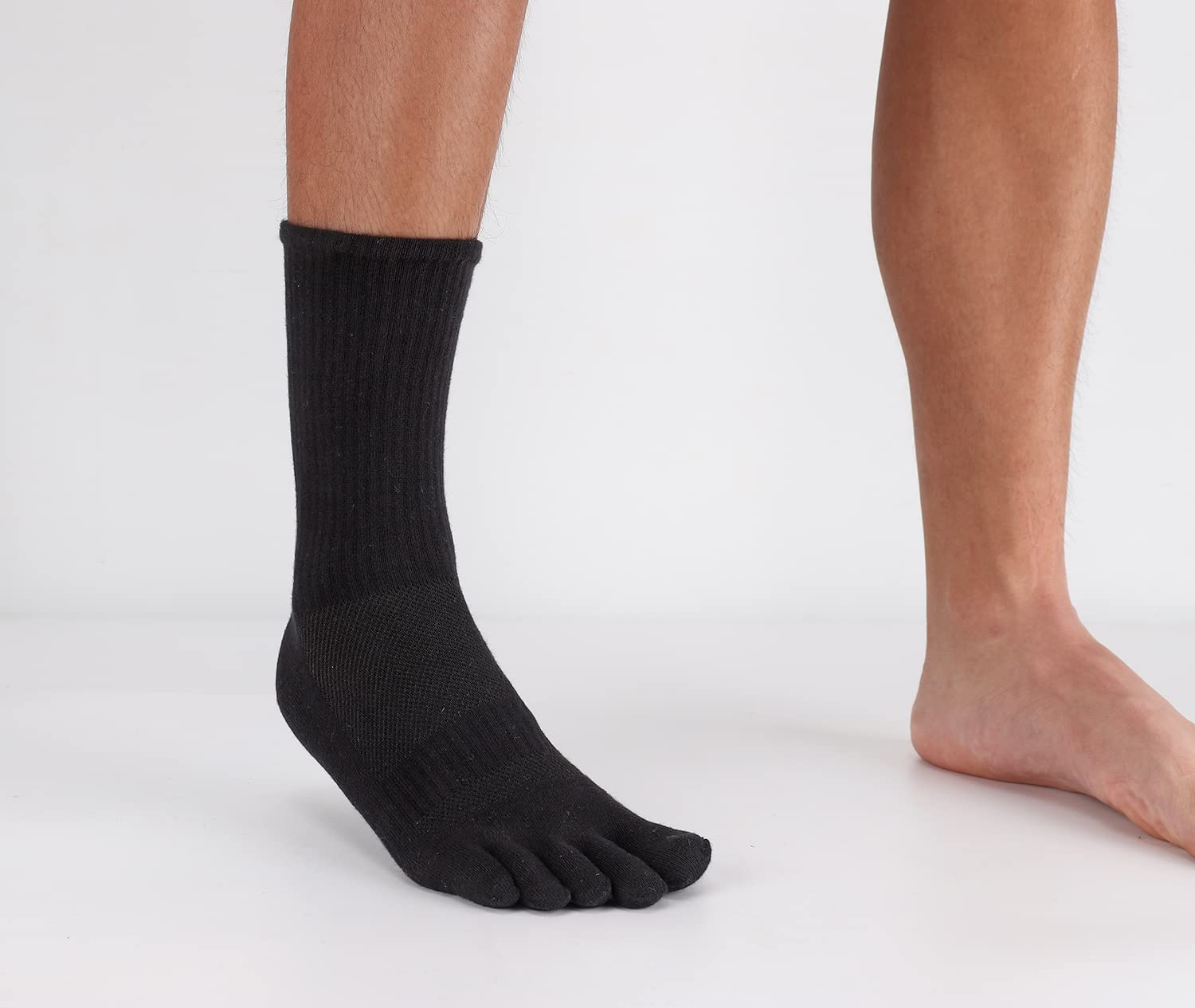 Men Toe Socks Low Cut No Show Wicking 5 Finger Split Cotton Athletic 3 Pack