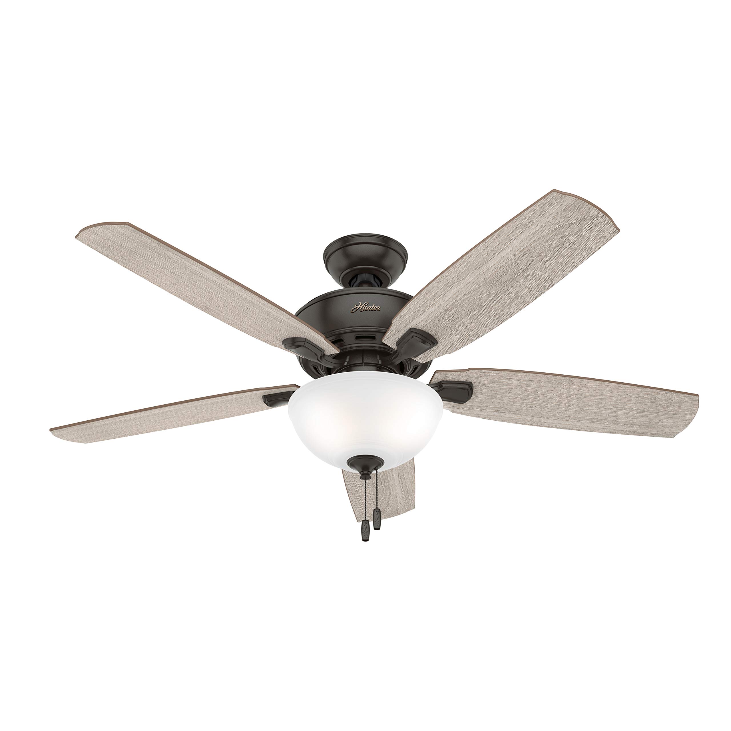 Hunter Fan 52 inch Casual Noble Bronze Finish Indoor Ceiling Fan with LED Lights (Renewed)