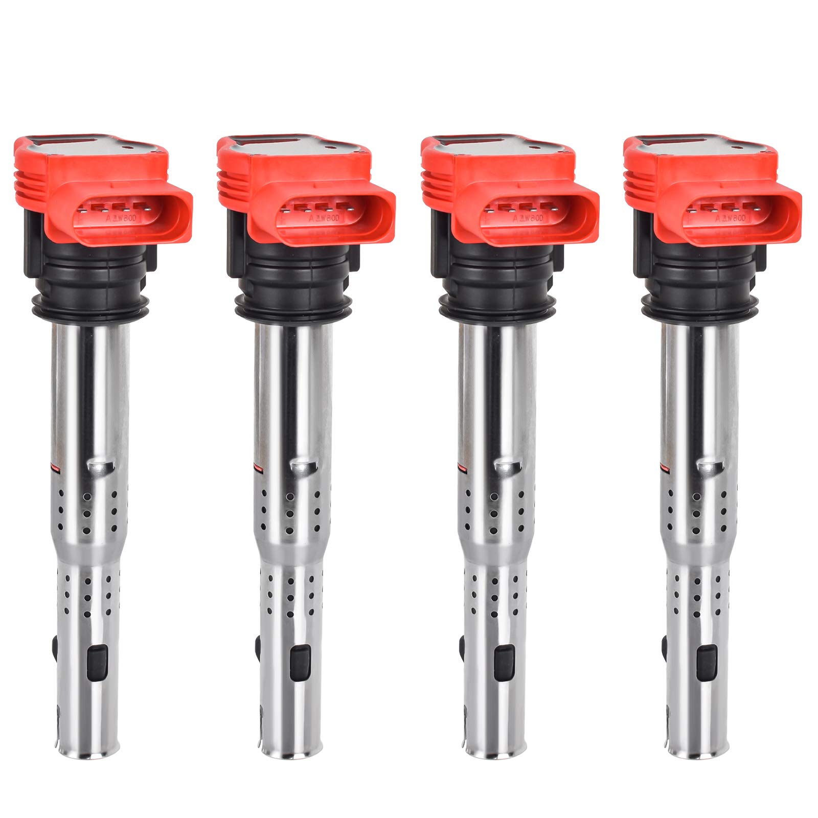 Ignition Coil Pack Set of 4 Replacement for Audi A4 A5 A6 A7 Q5 Q7 R8 S4 S5 S6 S8 SQ5 & VW Touareg, Replaces OE# 06E905115E