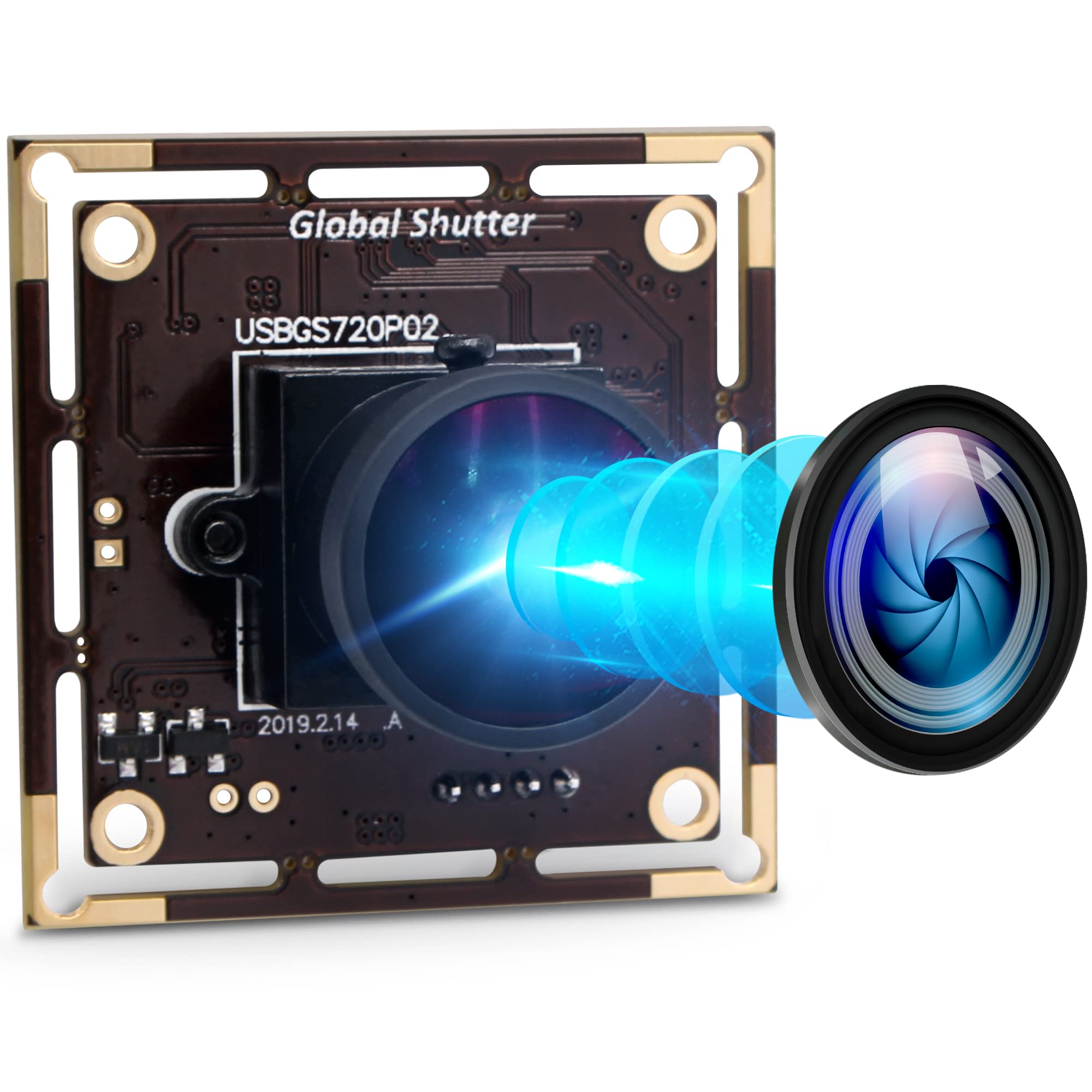 IFWATER 60fps Global Shutter USB Camera Module with 170° Fisheye Lens,High Speed 720P Aptina AR0144 Camera for Industrial Applications with Jetson Nano,Laptop,Raspberry Pi