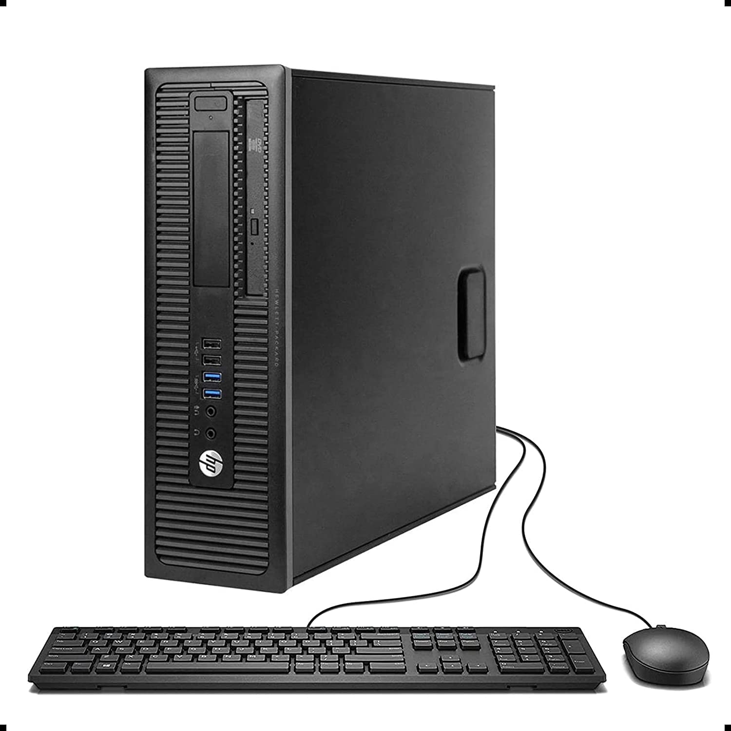 HP EliteDesk 800 G1 SFF Business Desktop Computer PC, Intel Core i5-4590 Upto 3.7GHz, 16GB RAM, 500GB HDD, 256GB SSD, DVD, WiFi, DVD, TF200, High Performance, Windows 10 Professional (Renewed)