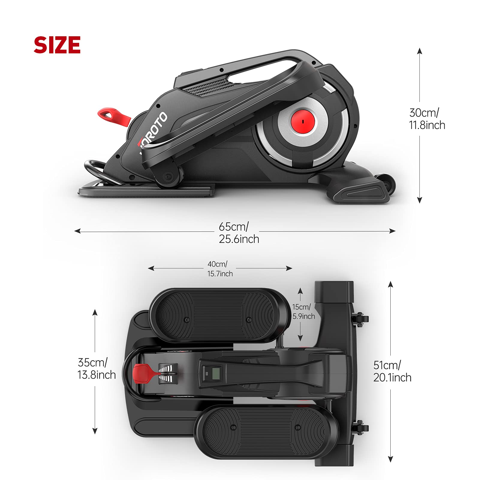 JOROTO Seated Mini Desk Elliptical, Under Desk Bike Pedal Exerciser for Home Office, Desk Cycle Exerciser (Model: ME12)