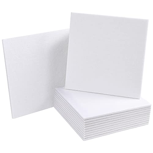 Lagute 12 Pack Self-Adhesive Acoustic Panels Sound Proof Padding, Studio Acoustic Treatment Foam, Soundproofing Square Acoustical wall panel, Sound Absorbing Dampening Panel (12"X12", White)