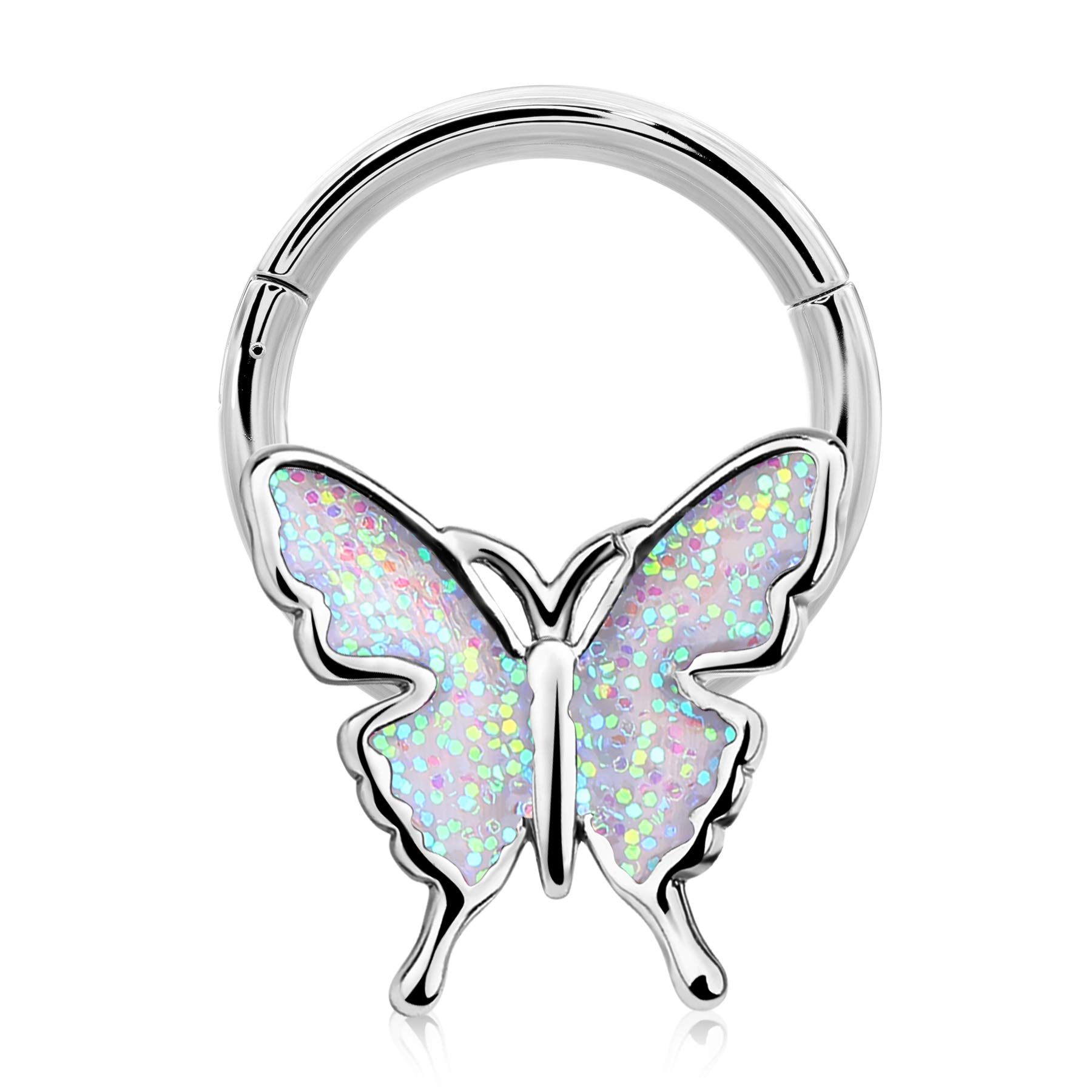 Jewseen Hinged Segment Ring 16g Septum Clicker Daith Earring Helix Tragus Earrings Cartilage Hoop Body Piercing Jewelry