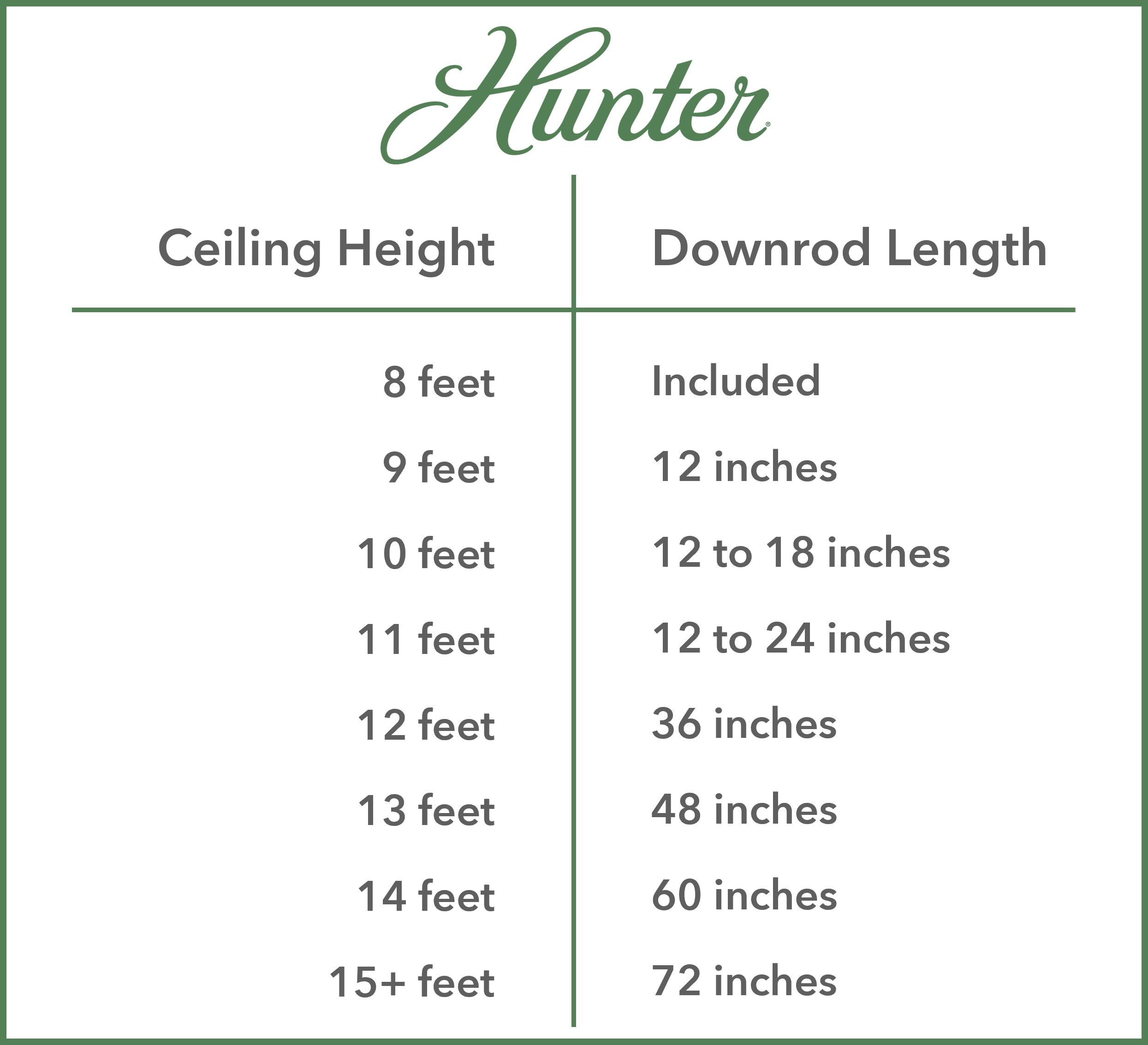 Hunter Fan Company, 26302, 12 inch OriginalĀ® Black Downrod