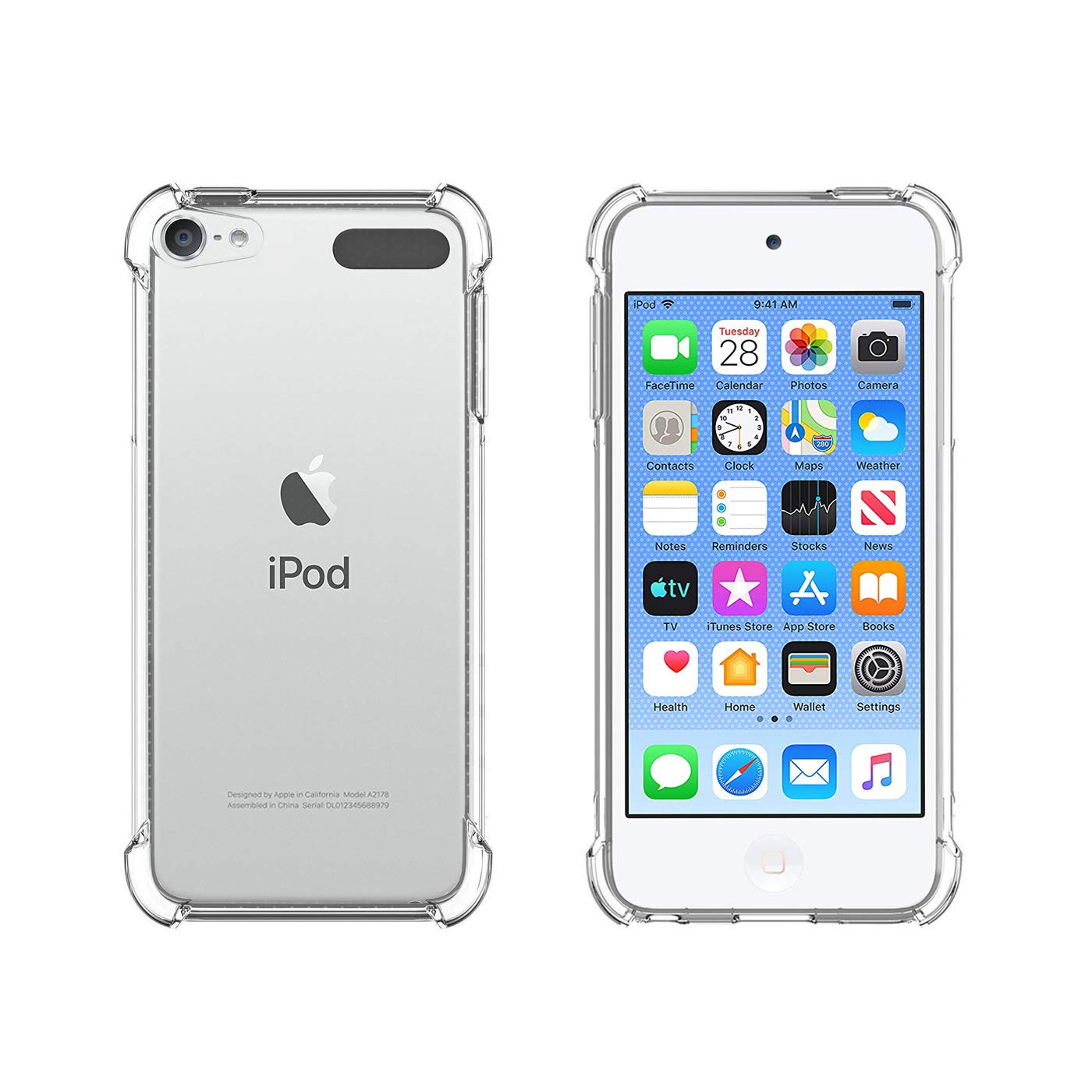 KELIFANG Case Compatible with iPod Touch 7, 6 and 5, Ultra Slim Full Body Protective Case Shockproof Soft TPU Bumper Non-Slip Thin Clear Cover Compatible with 7th/6th/5th Generation, Clear