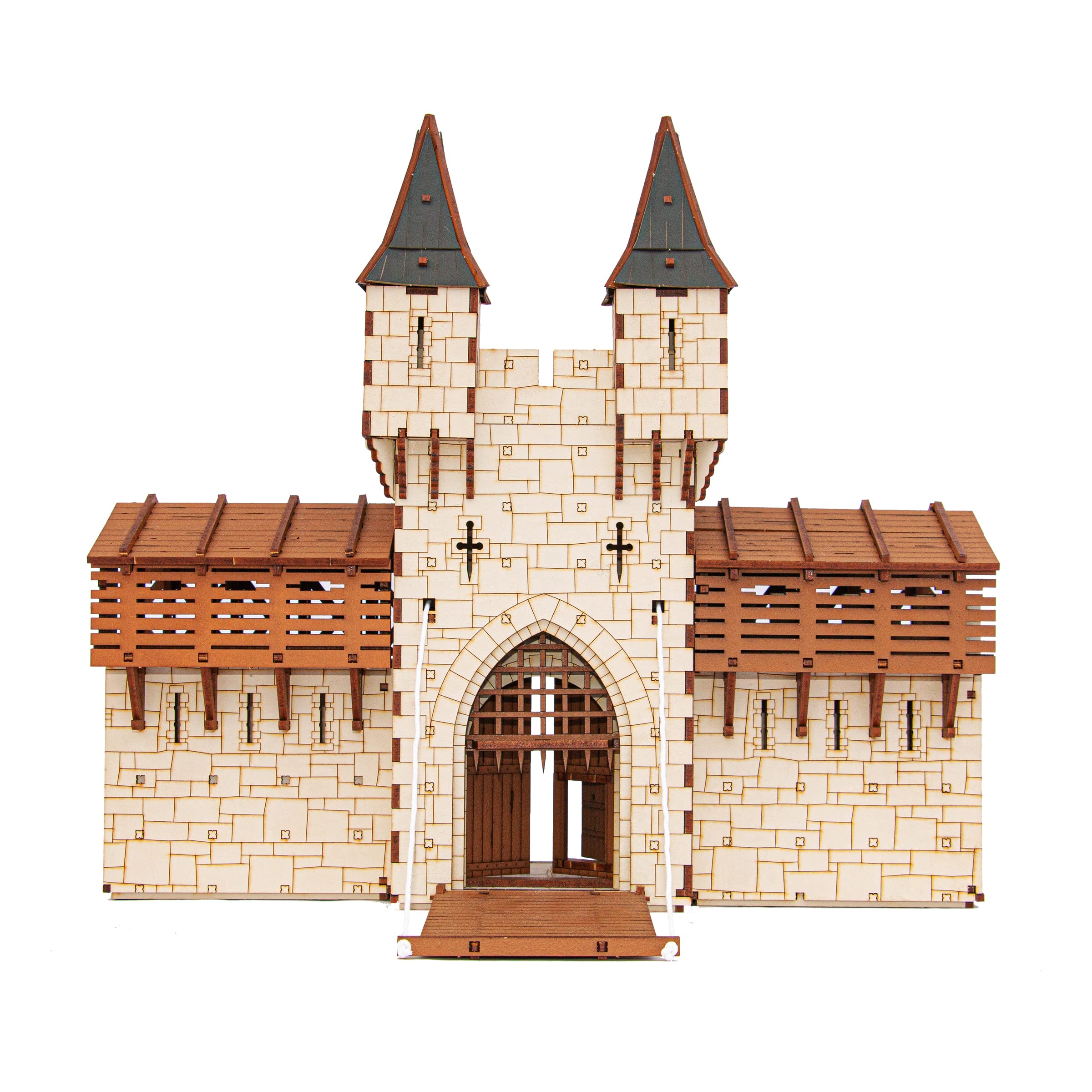 I Built It - Barbican P - Castle Gatehouse - 3D Wooden Puzzle - 28mm Scale Model Building Kit for Adults & Kids, Educational Toy, Creative Gift, Fun DIY Family Activity, Tabletop Miniature Terrain Kit