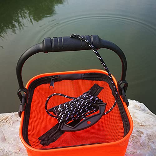 LMMDDP Foldable EVA Water Bucket with Rope Belt Outdoor Collapsible Bag Carp Fishing Bait Buckets Tackle Tools Accessories 1Pcs