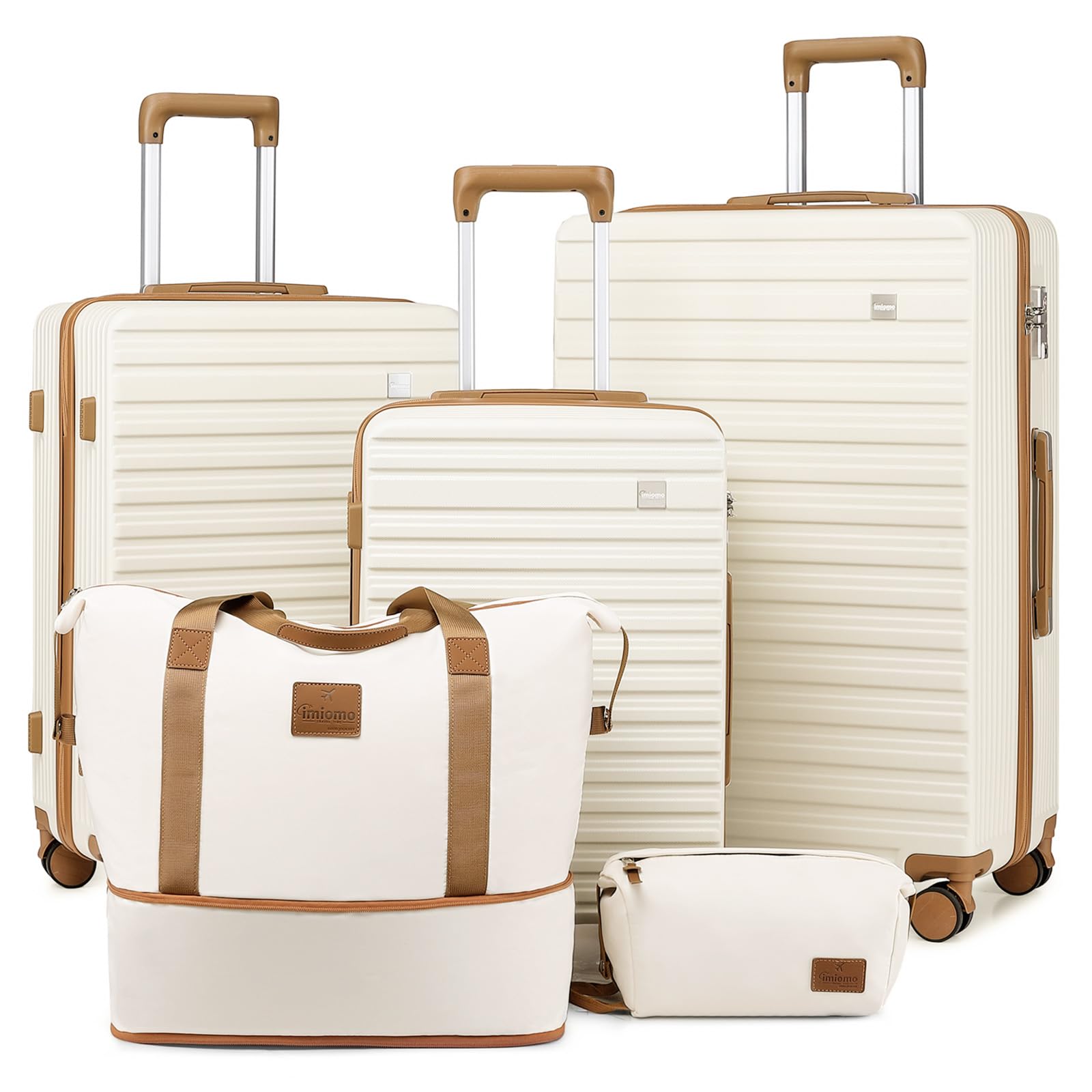 imiono Luggage Sets 3 Piece,Expandable Hardside Suitcase Set with Spinner Wheels,Lightweight Travel Luggage set with TSA Lock(20/24/28,White)