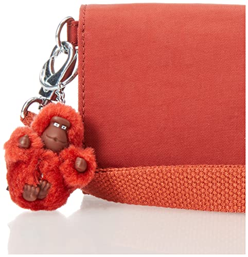 Kipling Womens Women's Rubi Wallet, Compact, Snap Closure, Removable Strap, Nylon Wallet, Red Rust T, 7.5 L x 3.75 H 1.5 D US