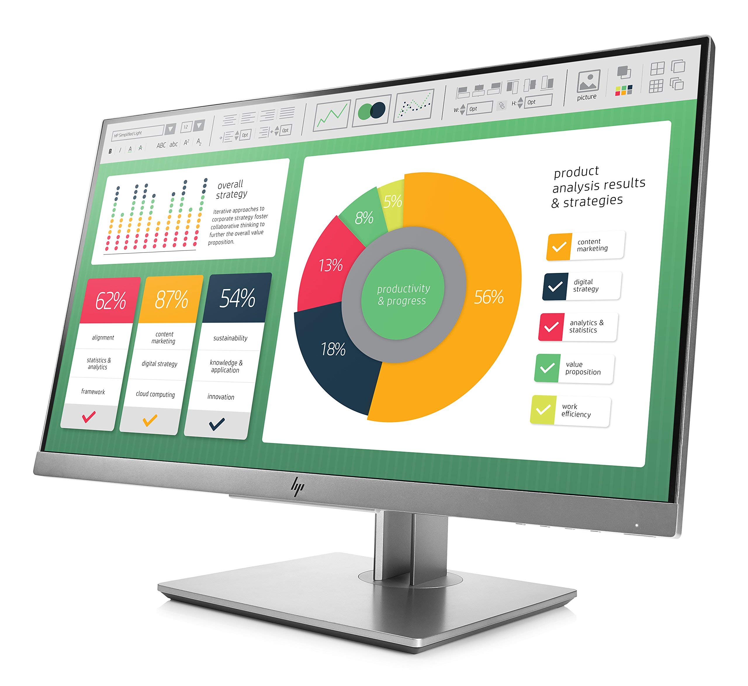 HP EliteDisplay E223 21.5-Inch Screen LED-Lit Monitor Silver (1FH45AA#ABA) (Renewed)