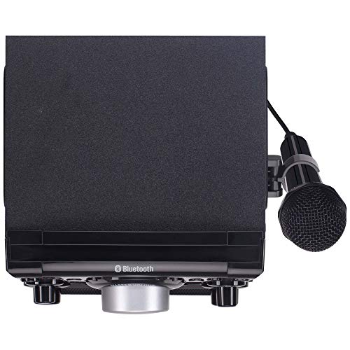Karaoke USA Portable MP3 Karaoke Player with Bluetooth, PA, and Built-In Battery (GQ410) , Black