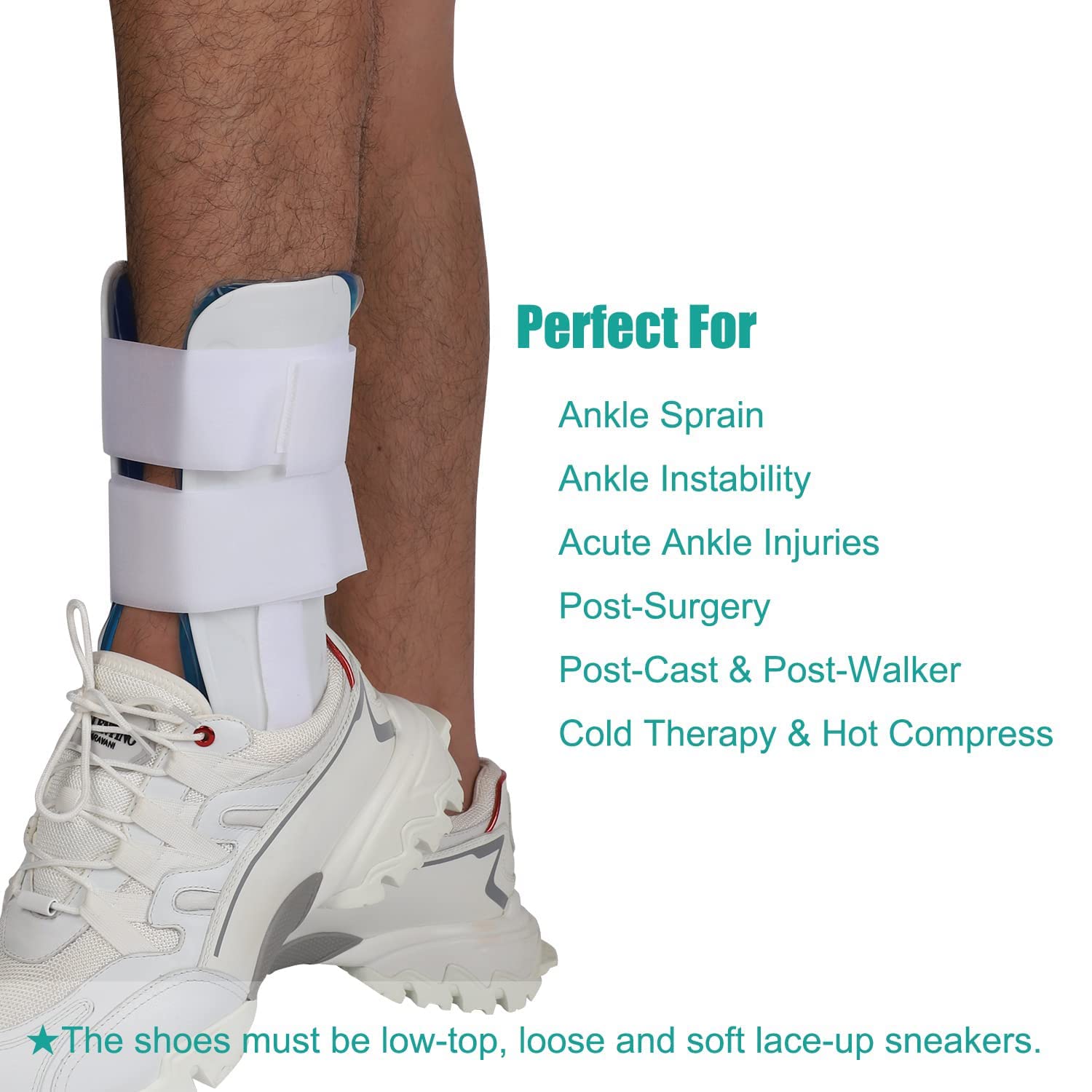KOMZER Ankle Brace Stirrup Ankle Splint Stabilizer Support for Sprains, Tendonitis, Reduce Ankle Swelling and Inflammation, Injury Protection and Arthritis Pain (Gel Pads) Reduce Ankle Swelling
