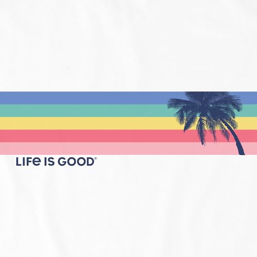 Life is Good Women's Spectrum Palm Long Sleeve Crusher-Lite Hooded Tee, Cloud White