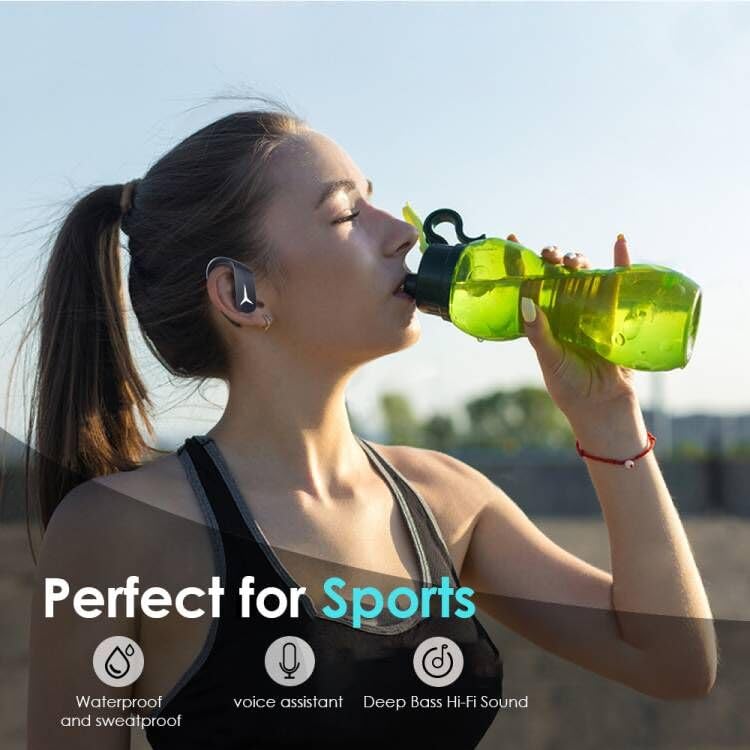 USBERG Bluetooth Headphones for Sports with Mic, IPX5 Waterproof Wireless Earbuds with Charging Box,Digital Display, 40Hrs Playtime Workout Headset with Hooks.