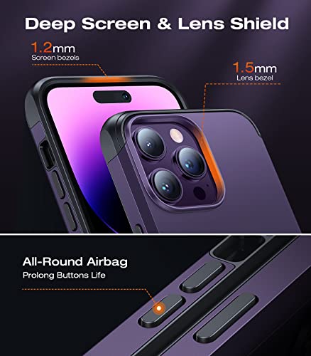 VICMARS Strongest Magnetic for iPhone 14 Pro Max Case with Stand, [Fits Magsafe] [18FT Ultra Shockproof] Dual-Layer iPhone 14 Pro Max Phone Case Men Women, 2X Mil-Grade, Invisible Kickstand (Purple)