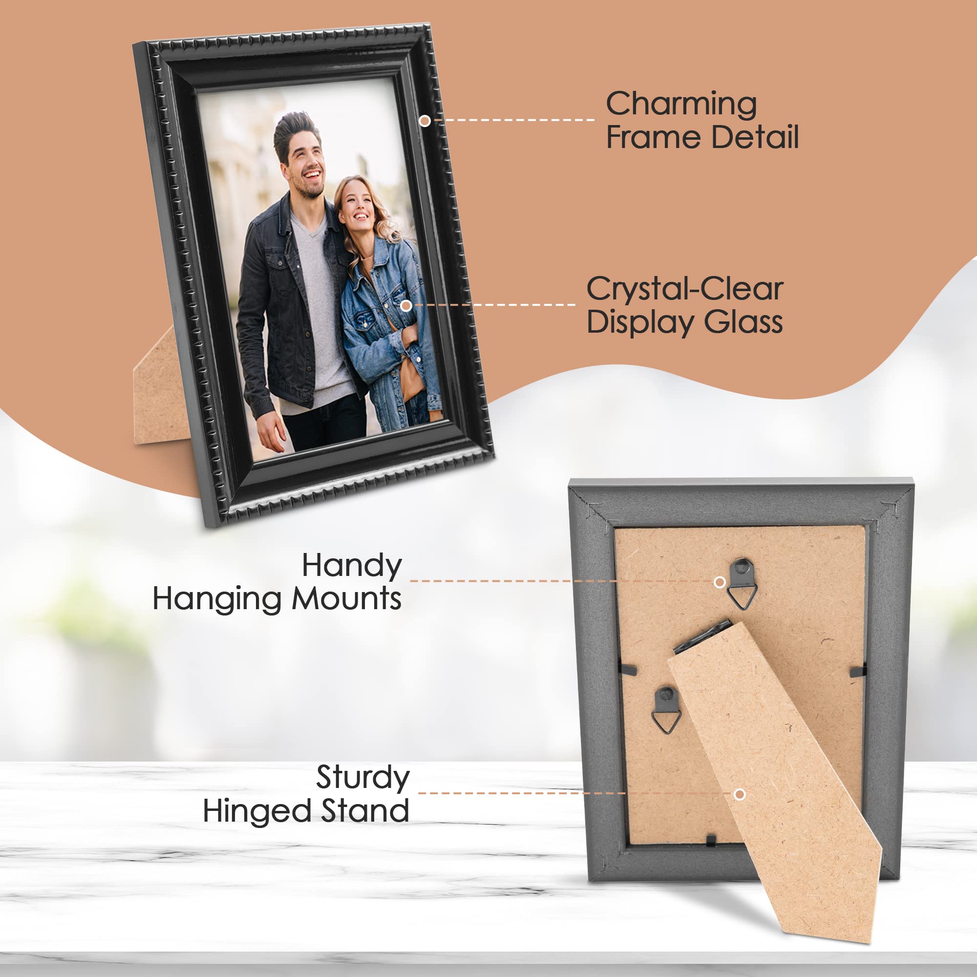 Houseables 4x6 Picture Frames Set, 12 Pack, Glass, Rustic, Distressed, Multi Photo Kit, Gallery Wall Decor, Table Display, Horizontal or Vertical Hanging Mount, For Desk, Family Mural, Collage Bundle