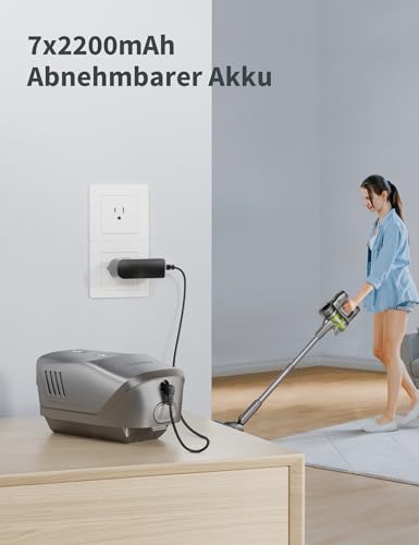 kalado Cordless Vacuum Cleaner, 26Kpa Powerful Stick Vacuum Cleaner, Portable Vacuum Cleaner with LED Display, Rechargeable Vacuum, Self-Standing, Brushless Motor, 6-in-1 Multifunctional Cleaner