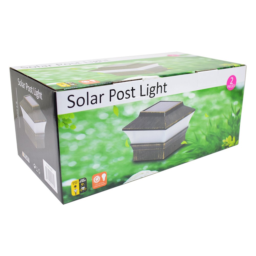 iGlow 12 Pack Vintage Bronze Outdoor 4 x 4 Solar LED Post Deck Cap Square Fence Light Landscape Lamp Lawn PVC Vinyl Wood