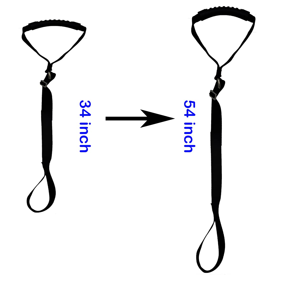 Kayak Stand Up Assist Strap Pull Up Strap Multi-Purpose Kayak Canoe Drag Strap,Strong Handle Adjustable Length from 34-54 inch (with Paddle Leash)